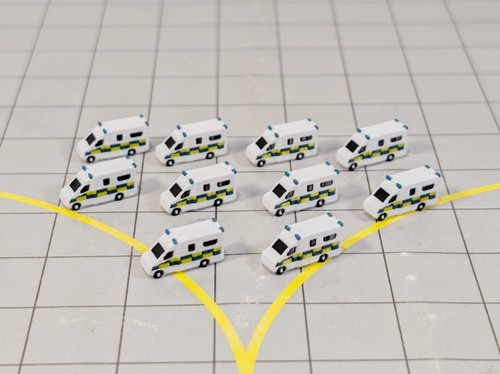 AMBULANCES (10x White) GSE Airport Emergency Vehicles Scenery Models 1: ...