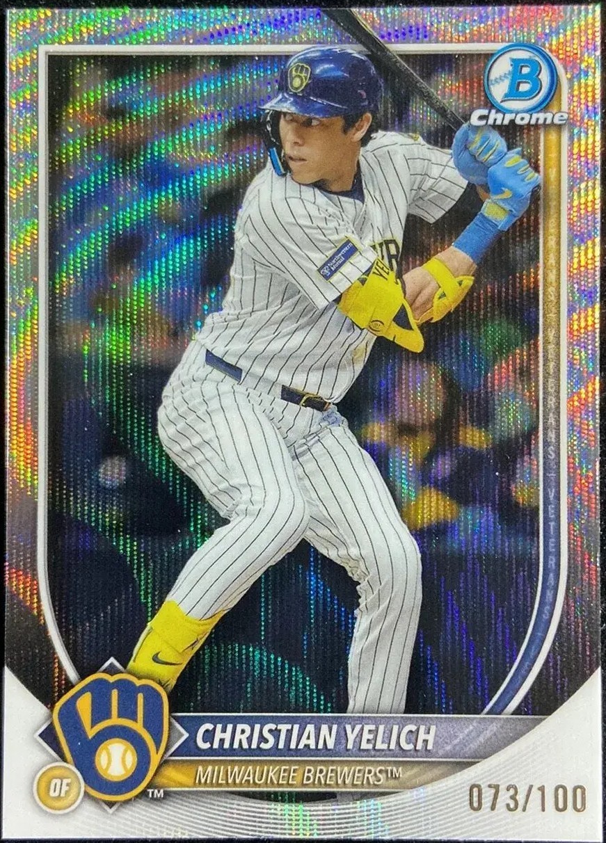 2025 Bowman Chrome - Christian Yelich #70 Wave Refractor /100 for sale ...