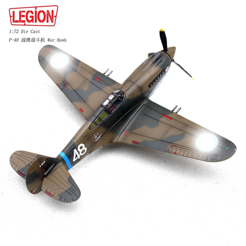 LEGION 1/72 (Hawk 81A-2) P-40C Fighter Plane Diecast Military Aircraft ...