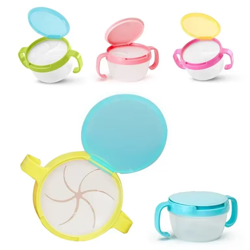 Baby Kids Plastic Snack Catcher Double Handle Snack Cup Jar Bowl Spill ...