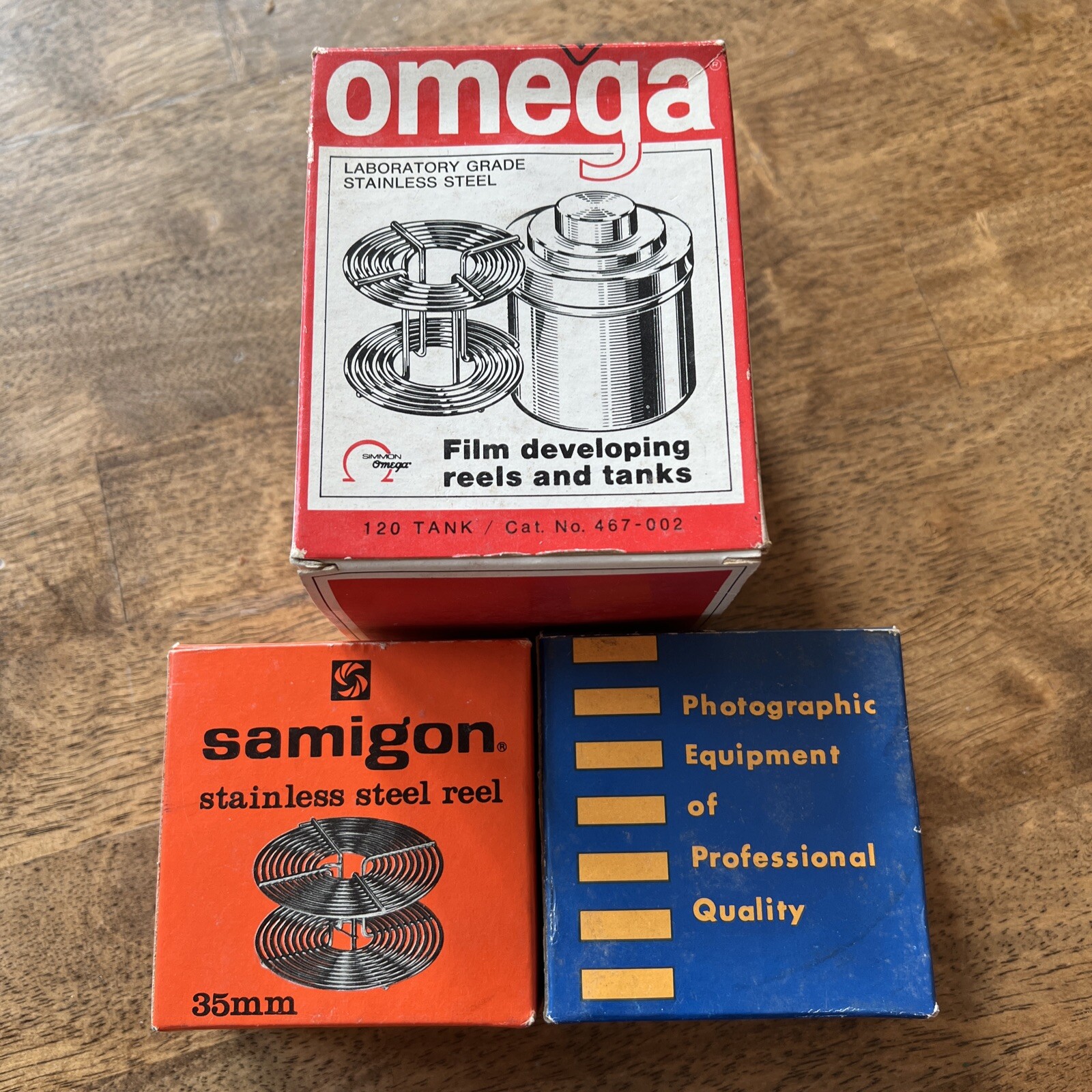 SIMMON OMEGA 120 DEVELOPING TANK + SAMIGON & PROMASTER 35MM REELS ...