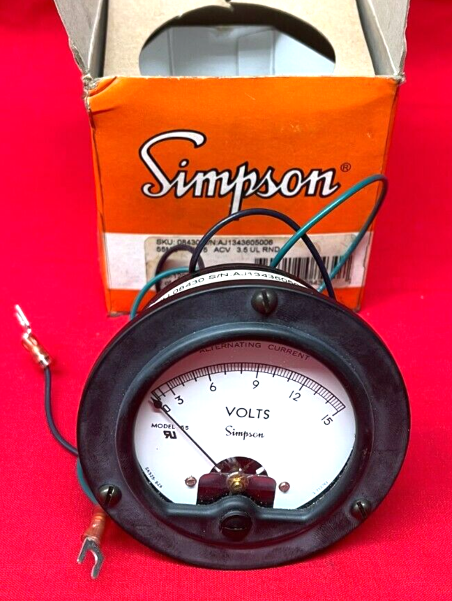 SIMPSON 08430 VOLTMETER ROUND ANALOG PADNEL METER MODEL 55 | eBay
