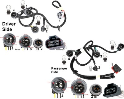 Tail Light Lamp Wiring Harness GMC Sierra 2500 HD Sierra 3500 HD Sierra ...