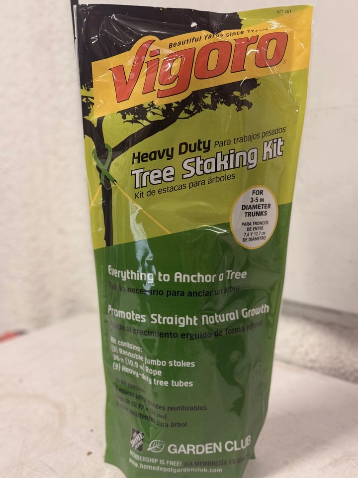 QTY 3 KITS Vigoro Heavy Duty Tree Support Stake Kits w/ 15" Stakes ...