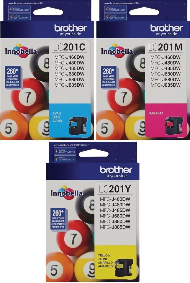Brother LC201 Black/Cyan/Magenta/Yellow Ink Cartridge for sale online ...