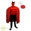 MENS RED DEVIL HALLOWEEN FANCY DRESS COSTUME CAPE MUSCLE CHEST HORNS ...