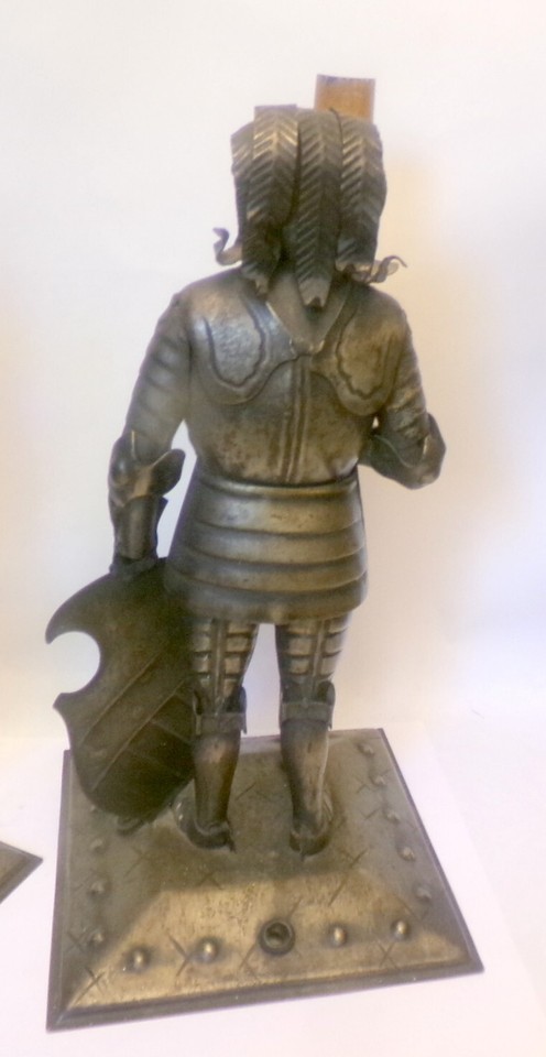 Vtg PAIR METAL KNIGHT LAMPS Medieval Armor Helmet Shield GOBERG | eBay