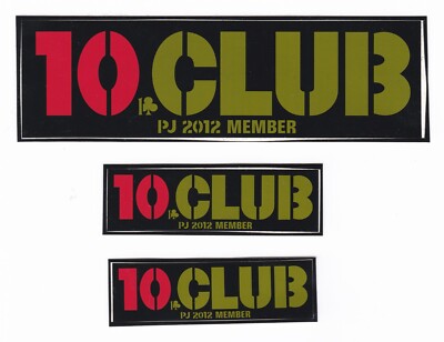 Pearl Jam 2012 Ten 10 Club Member 3 Sticker Set Black Mark 5 Eddie ...