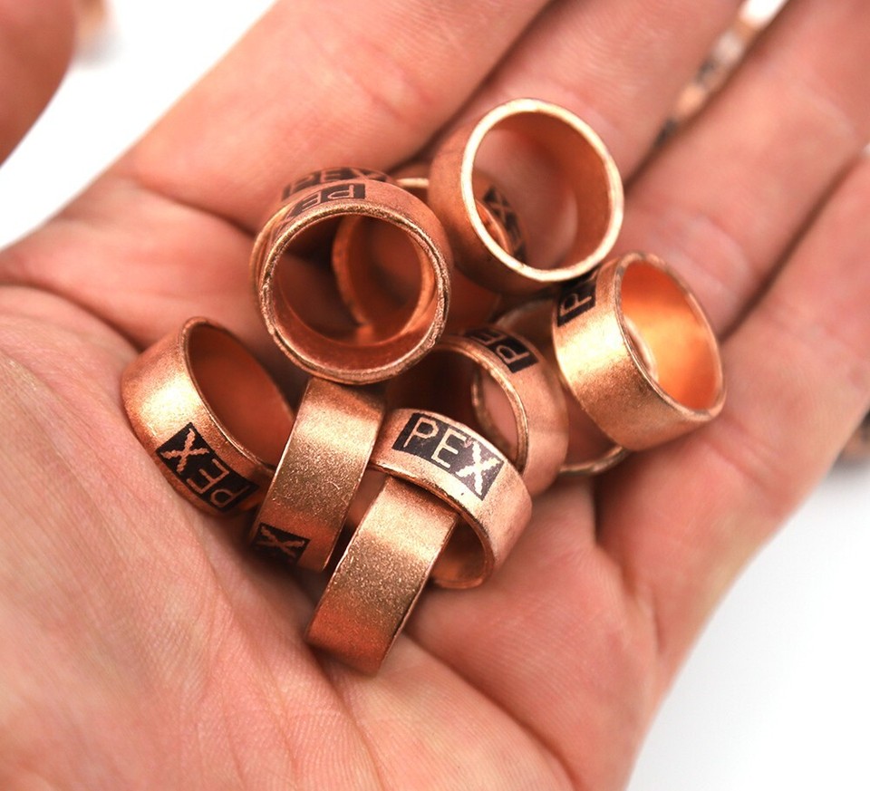 200 Pack High Quality 1/2" PEX Copper Crimp Rings Lead Free for 1/2 ...