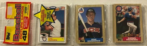 1987 Topps Rack Pack Cal Ripken Glossy All-Star and Rafael Palmeiro RC ...