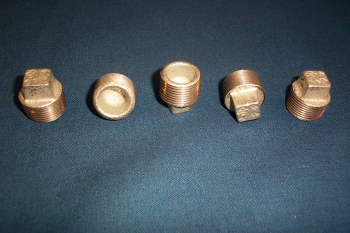 (Qty. 5) New Galvanized Mallable Iron, Square Head 3/4" Pipe Plugs | eBay
