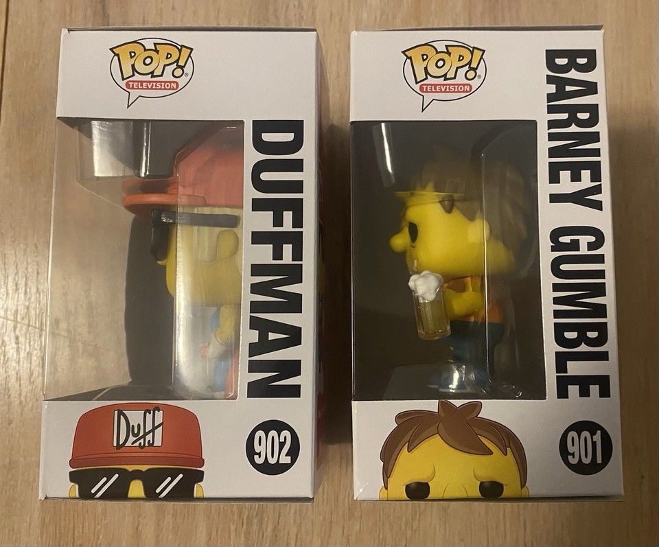 FUNKO POP! DUFFAN #902 & BARNEY GUMBLE #901 THE SIMPSONS LOT (2) | eBay