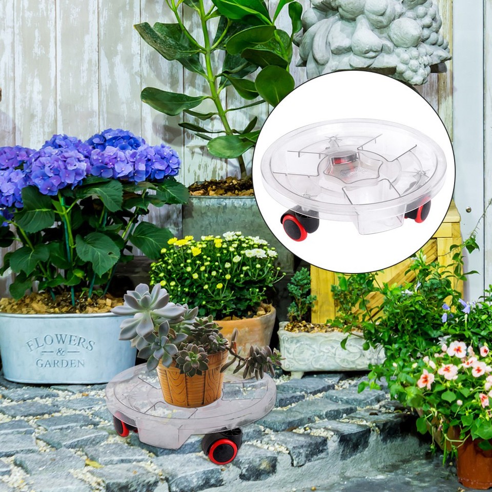 Moving Flower Pot Rack Flowerpot Wheel Tray Wheeled Base for Planter ...