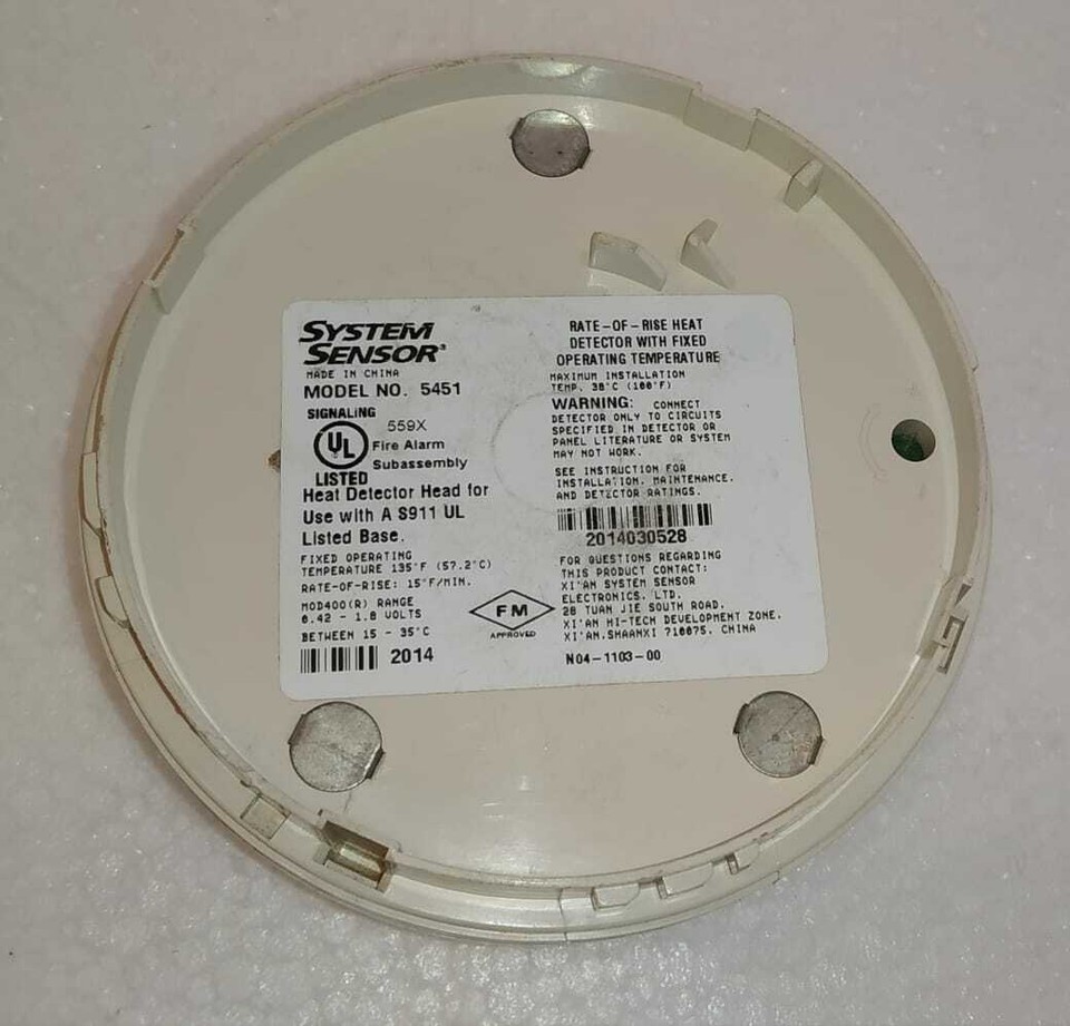 SYSTEM SENSOR 5451 RATE-OF-RISE HEAT DETECTOR | eBay