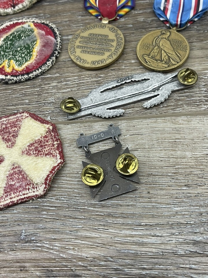 WW2 United States US Military Medals and campaign bars Buttons Patches ...
