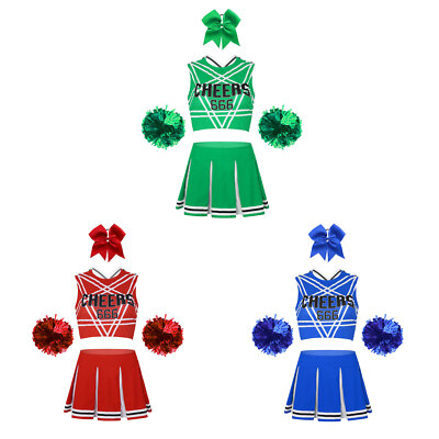 Women's Cheerleading Outfit Competition Vest With Miniskirts Set Cheer ...