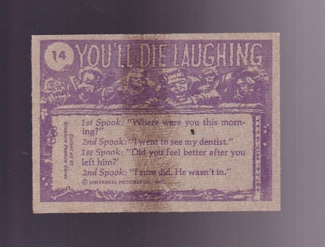 1973 TOPPS YOU'LL DIE LAUGHING CARD SERIES 1 # 14 | eBay