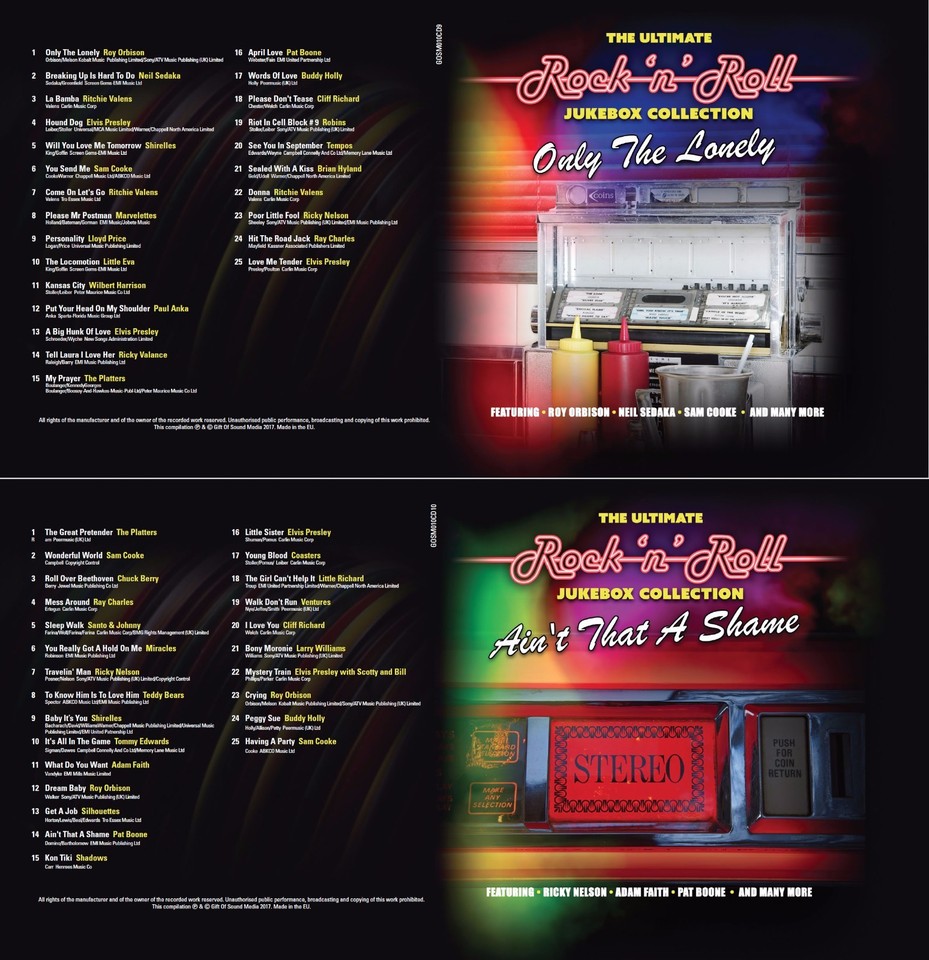 Rock n Roll 10 CDs 250 Hits The Ultimate Jukebox Collection Of 50s 60s ...