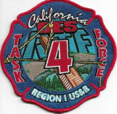 California Task Force - 4 / Region - 1 U.S.&R. (4.5" x 4.5" size) fire ...