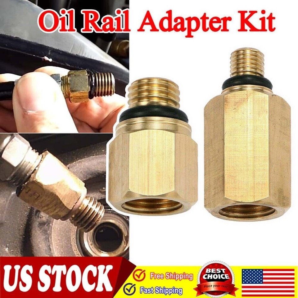 2Pcs 6.0L Oil Rail Adapters Leak Test Tool Kit FIT for Ford 6.0L Diesel ...