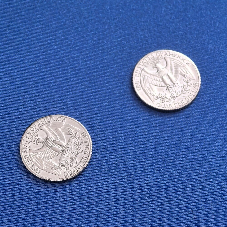 2 Pack Two Sided Trick Coin Quarters Two Face Double Tailed Coins Free ...