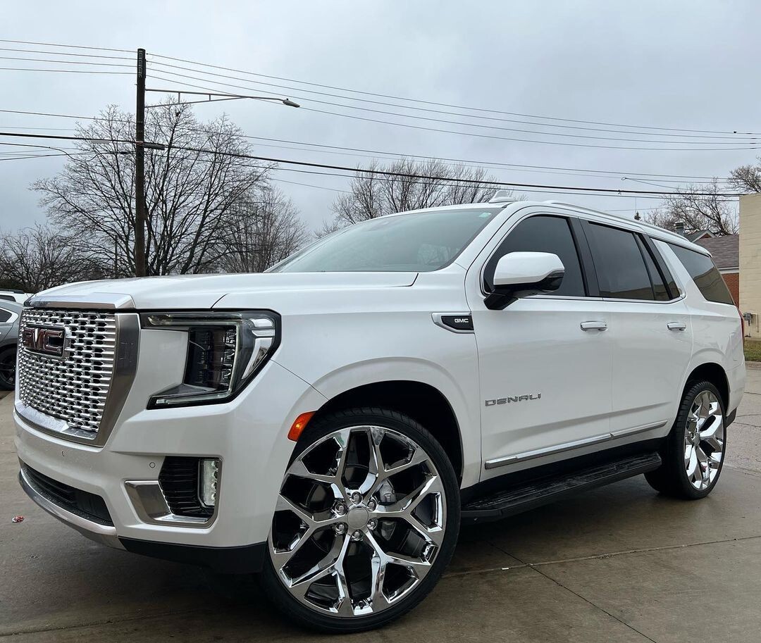 4 NEW - 22" Chrome Snowflake Wheels Rims For GMC Yukon Sierra Denali | eBay