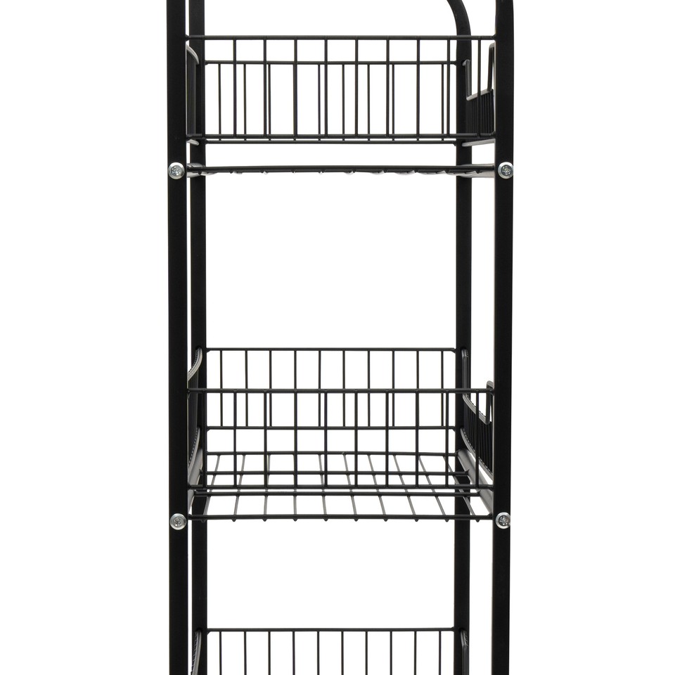 4-Tier Mobile Retail Display Rack Snack Storage Organizer Basket Stand ...