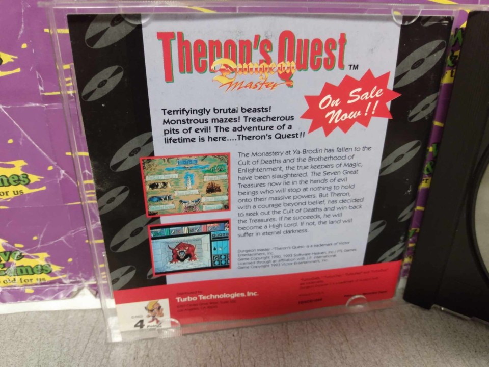 Dungeon Explorer II - TurboGrafx CD / Turbo Duo GAME Missing Back ...