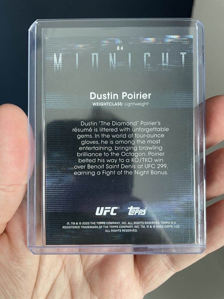 Dustin Poirier Twilight /99 - 2025 Topps Midnight UFC #84 | eBay