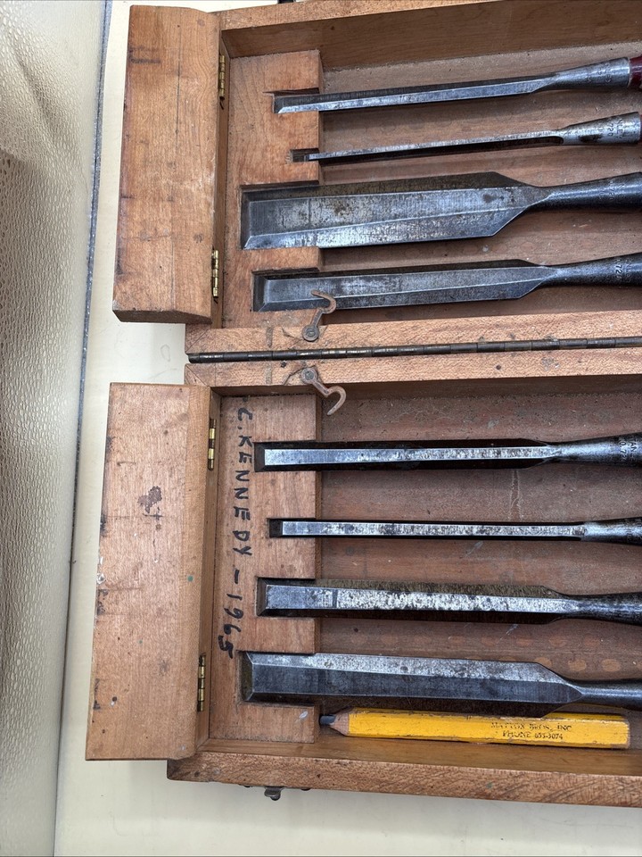 Antique Set Of Stanley No 720 Chisels In Wood Case | eBay