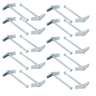 20pcs M4 x 75mm Male Thread Spring Loaded Hollow Wall Round Head Toggle ...