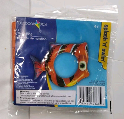 Splash N Swim Nemo Clown Fish Splash Swim Ring Kid Inflatable Floatie ...