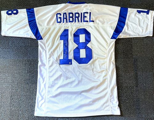 ROMAN GABRIEL Signed White Jersey Los Angeles LA Rams NFL MVP '69 | eBay