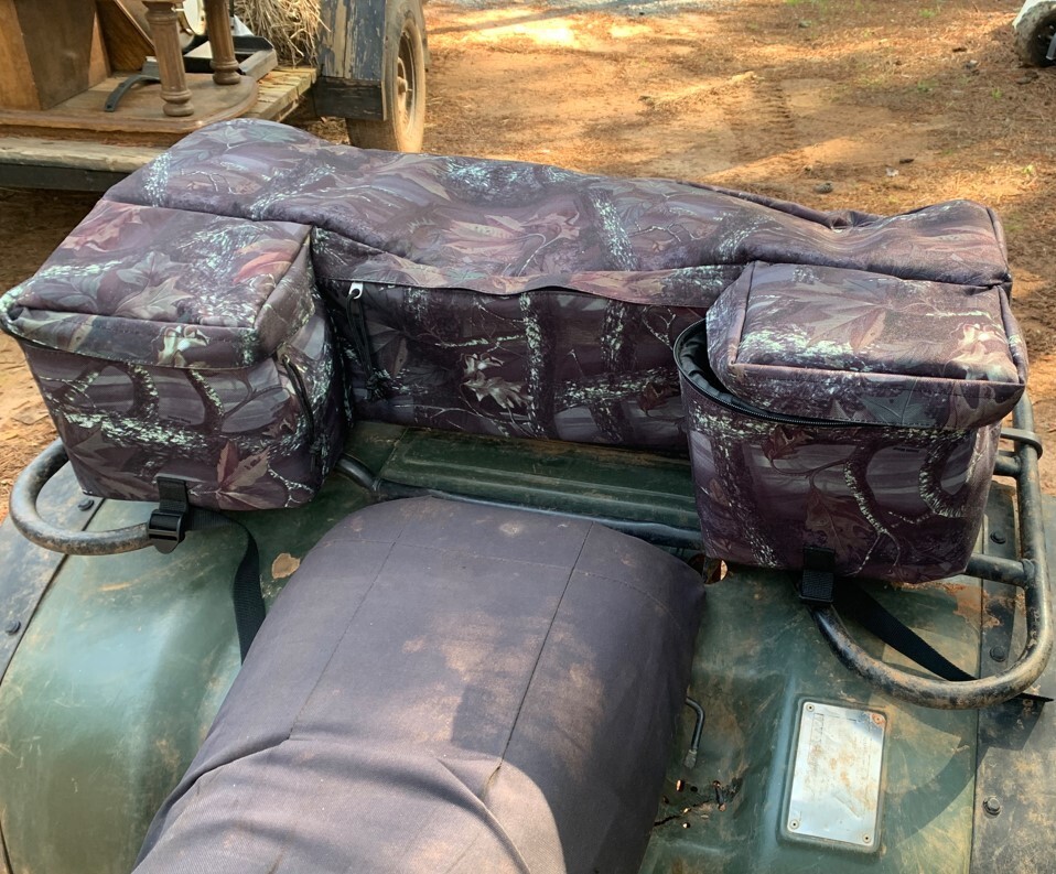 ATV Rear Rack Camo Cargo Pack Padded Soft Luggage Storage Utility Bag ...