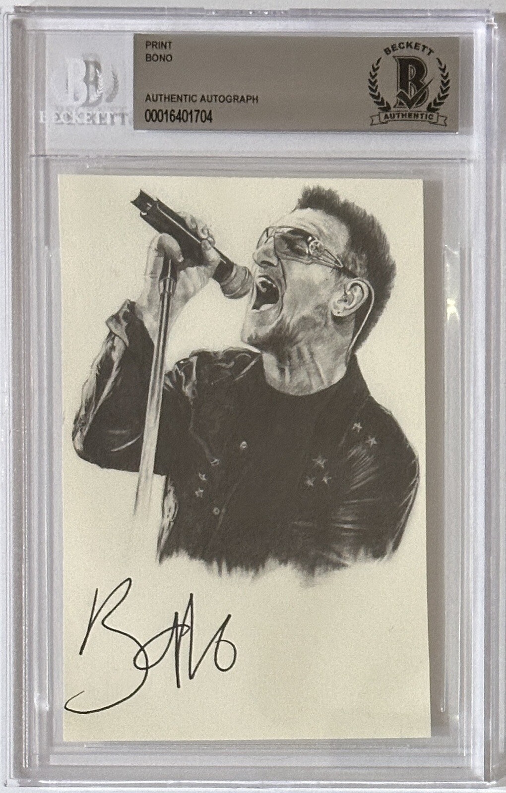 Bono U2 Signed Picture Photograph Print BAS Beckett COA Certified ...
