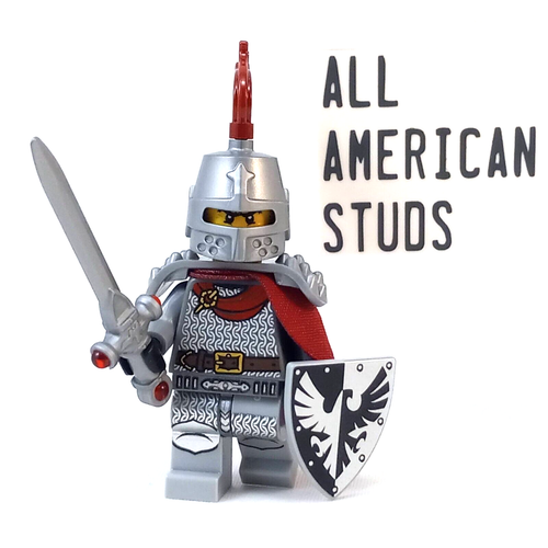 LEGO Castle Red Falcon Knight BAM Minifigure Medieval Shield Black ...