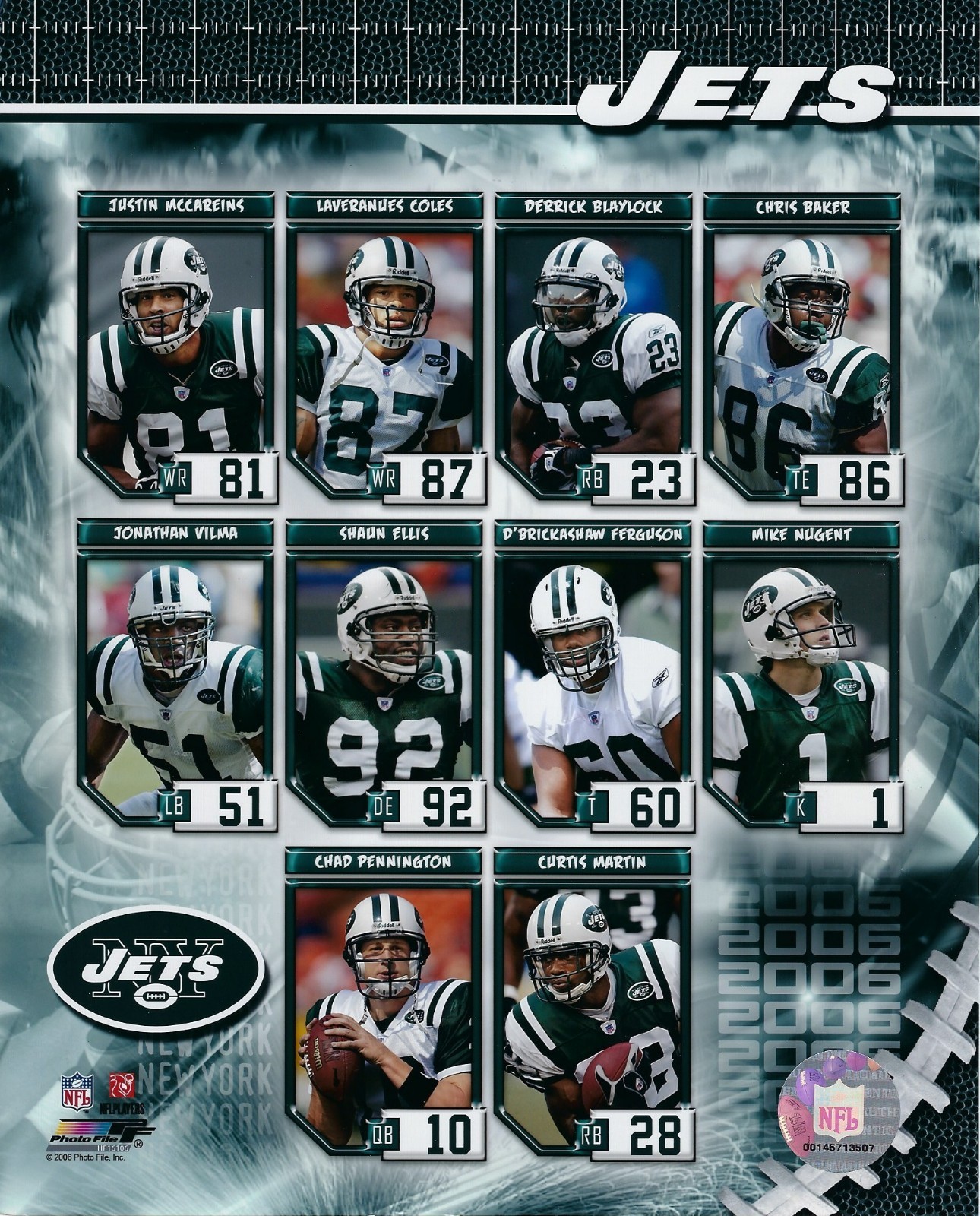 2006 NEW YORK JETS COLLAGE 8X10 PHOTO NY NFL FOOTBALL PICTURE | eBay