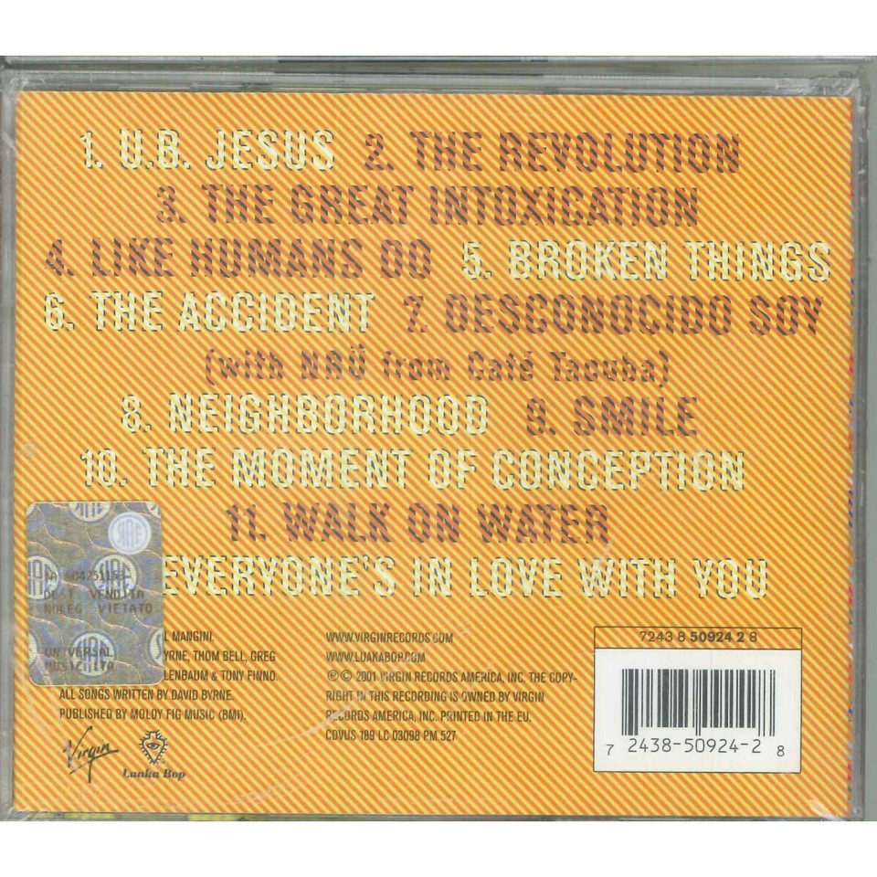 David Byrne ‎CD Look into the Eyeball/Virgin Luaka Bop Sealed ...