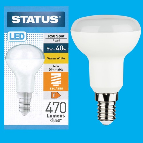 6x 5W (=40W) R50 Reflector Spotlight LED E14 SES Small Screw Light Bulb ...