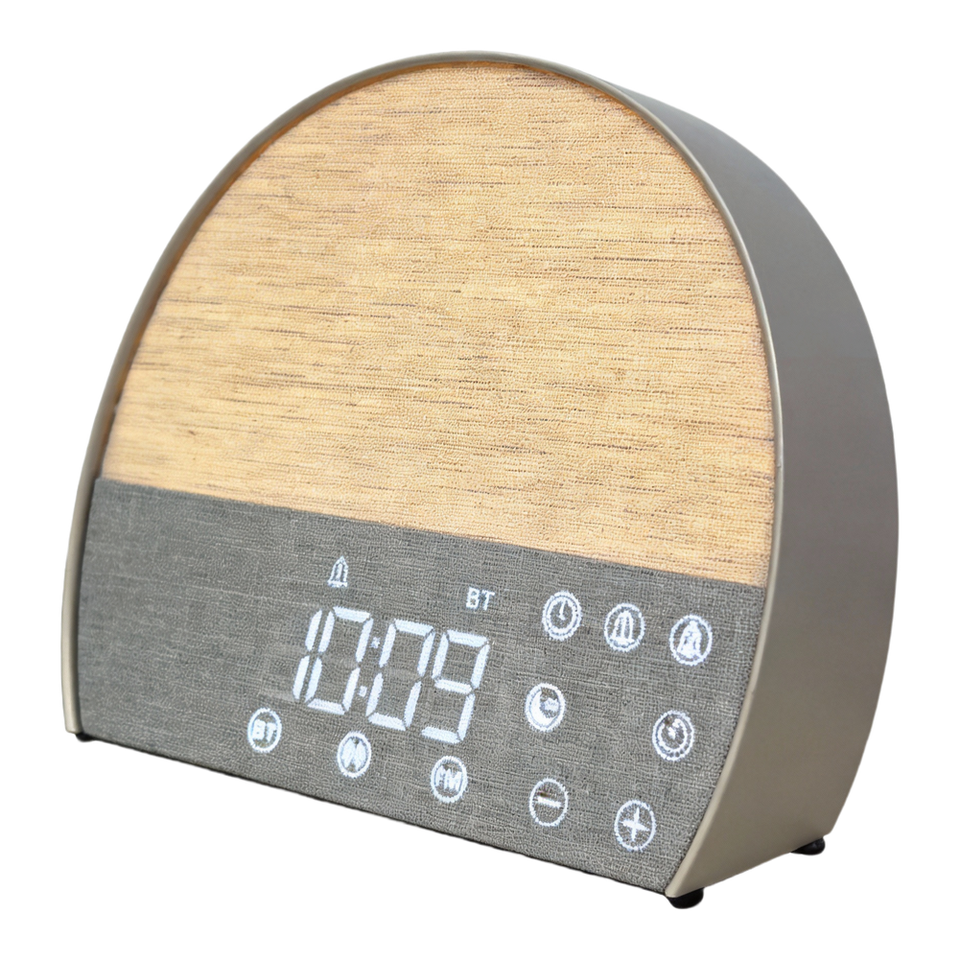 Night Light Clock with Fabric Case White Noise Speaker and Dual Alarm ...