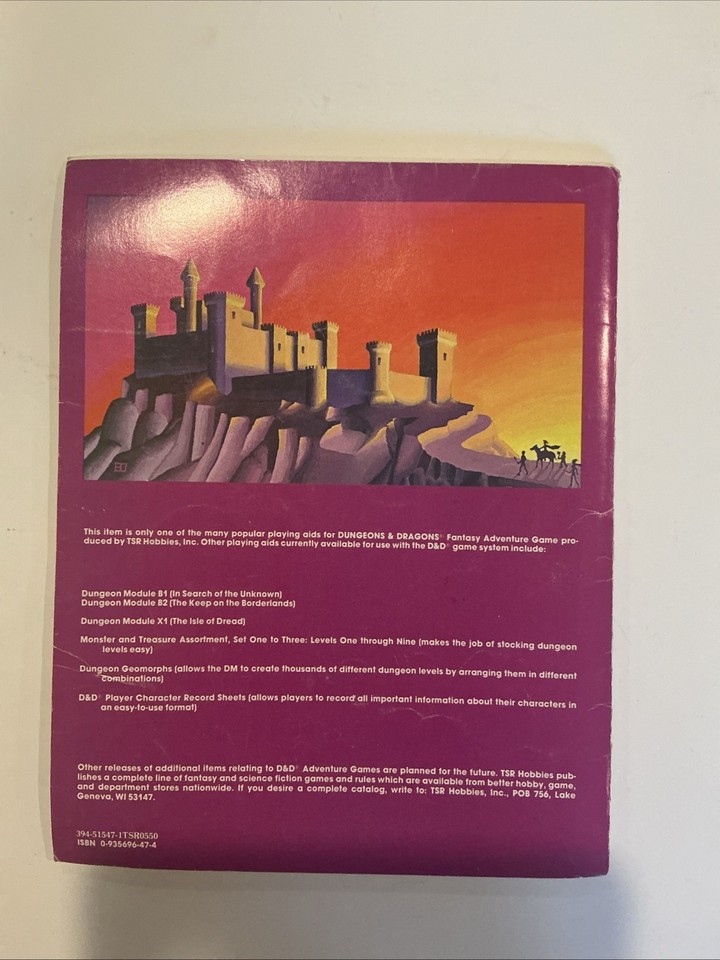 Vintage 1980 TSR Dungeons & Dragons Fantasy Adventure Game Basic Set 1 ...