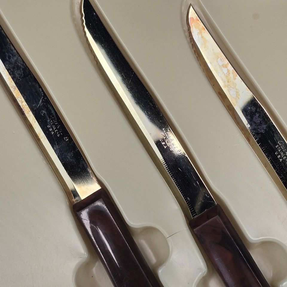 vintage Kirby Quikut 50th Anniversary 24K Gold Plated six-piece steak ...