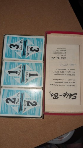 Vintage 1967 Skip-Bo Card Game Red Felt Velvet Box With Instructions ...