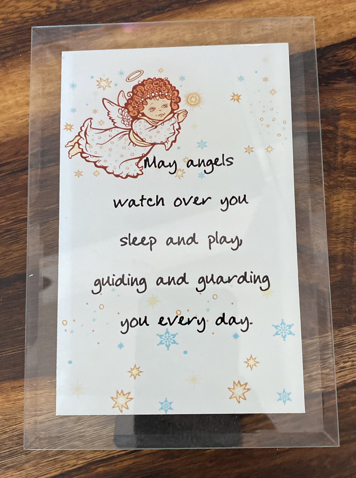 Glass Plaque Angels Watch Over You , 18cm x 12cm | eBay Australia