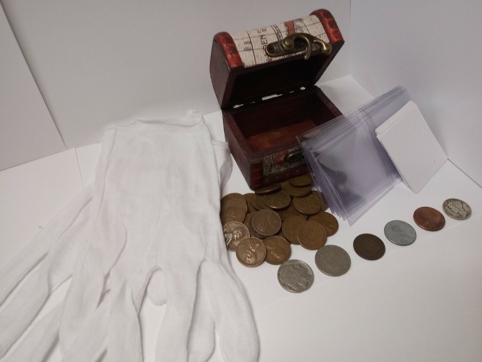 Coin Collecting Starter Kit - 35 coins, 1800s penny, silver, old ...