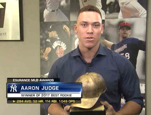 AARON JUDGE *COMPLETE AT-BAT* 2017 ROOKIE YEAR GAME USED BALL! YANKEES ...