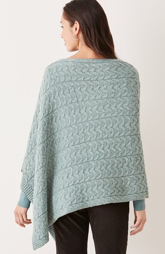 J. Jill ~ NEW Soft & Cozy Cable-Knit Poncho ~ JUNIPER HEATHER MULTI ...
