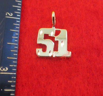14KT GOLD PLATED NUMBER "51" DIAMOND CUT CHARM | eBay
