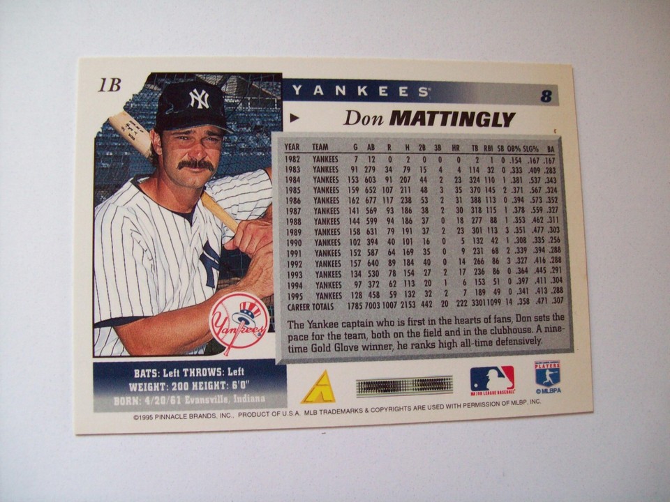 DON MATTINGLY 1996 SCORE #8 NEW YORK YANKEES MLB BASEBALL NY YANKEES | eBay