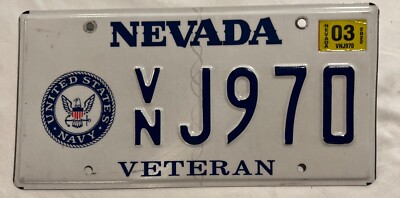 LICENSE PLATES NEVADA MJ97D NAVY VETERAN2003 | eBay